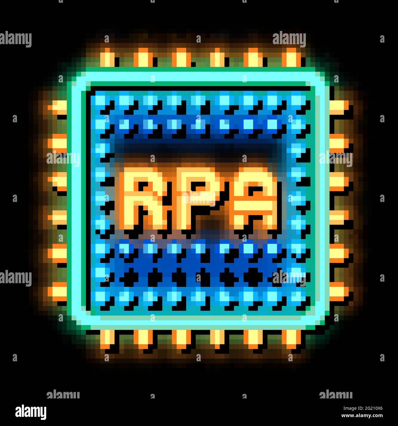 Processor chip icon neon Stock Vector Images - Alamy