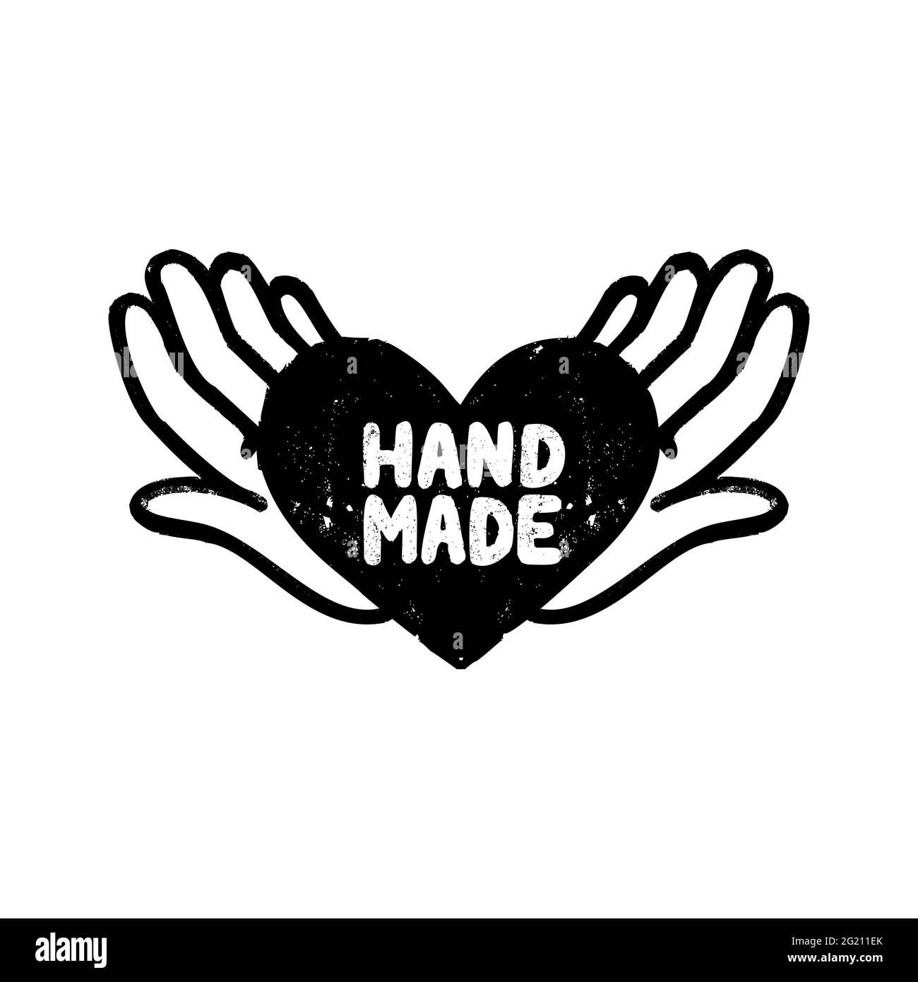 Hand made icon or logo. Vintage stamp icon with handmade lettering and ...