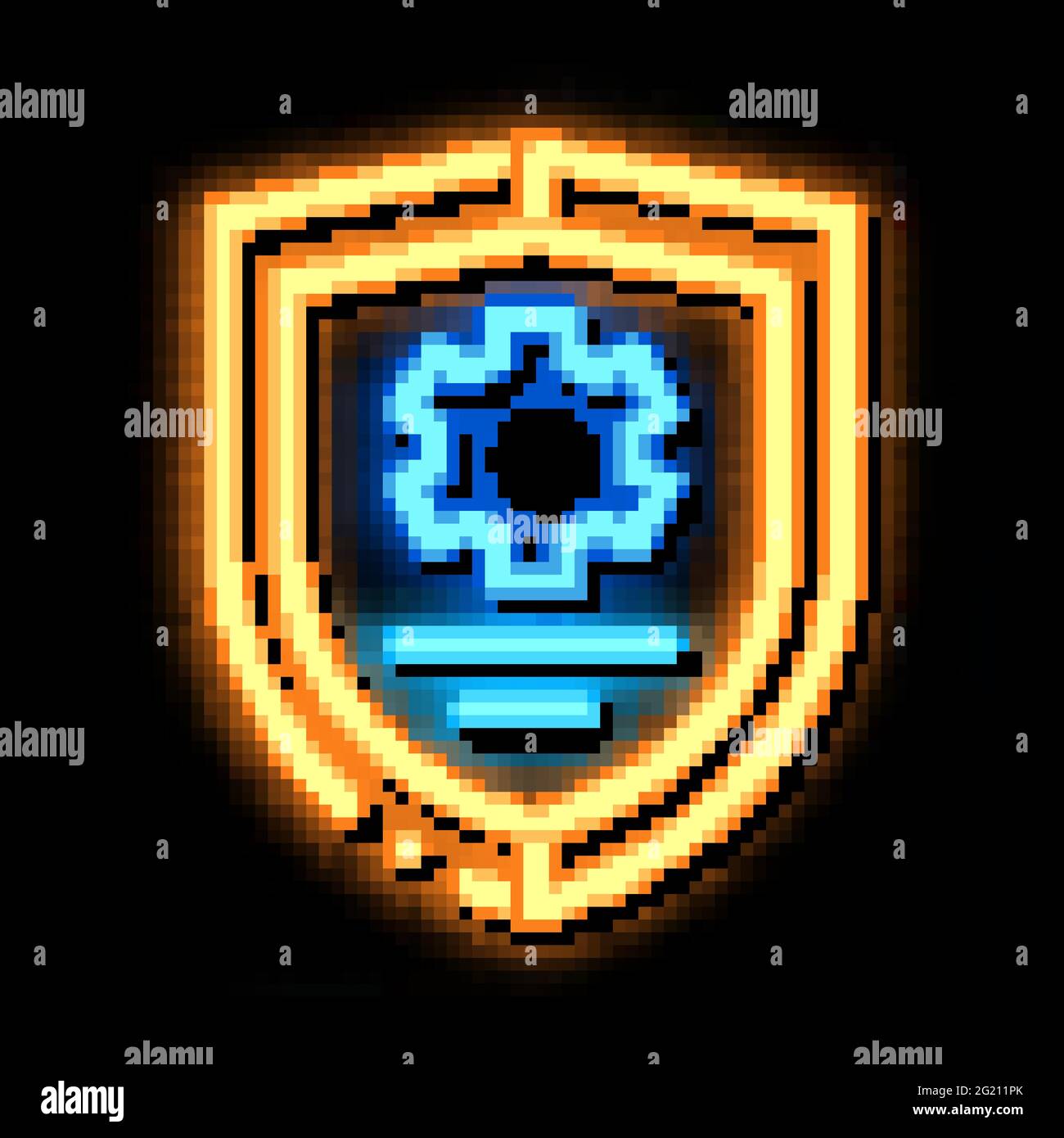 cybersecurity neon glow icon illustration Stock Vector Image & Art - Alamy