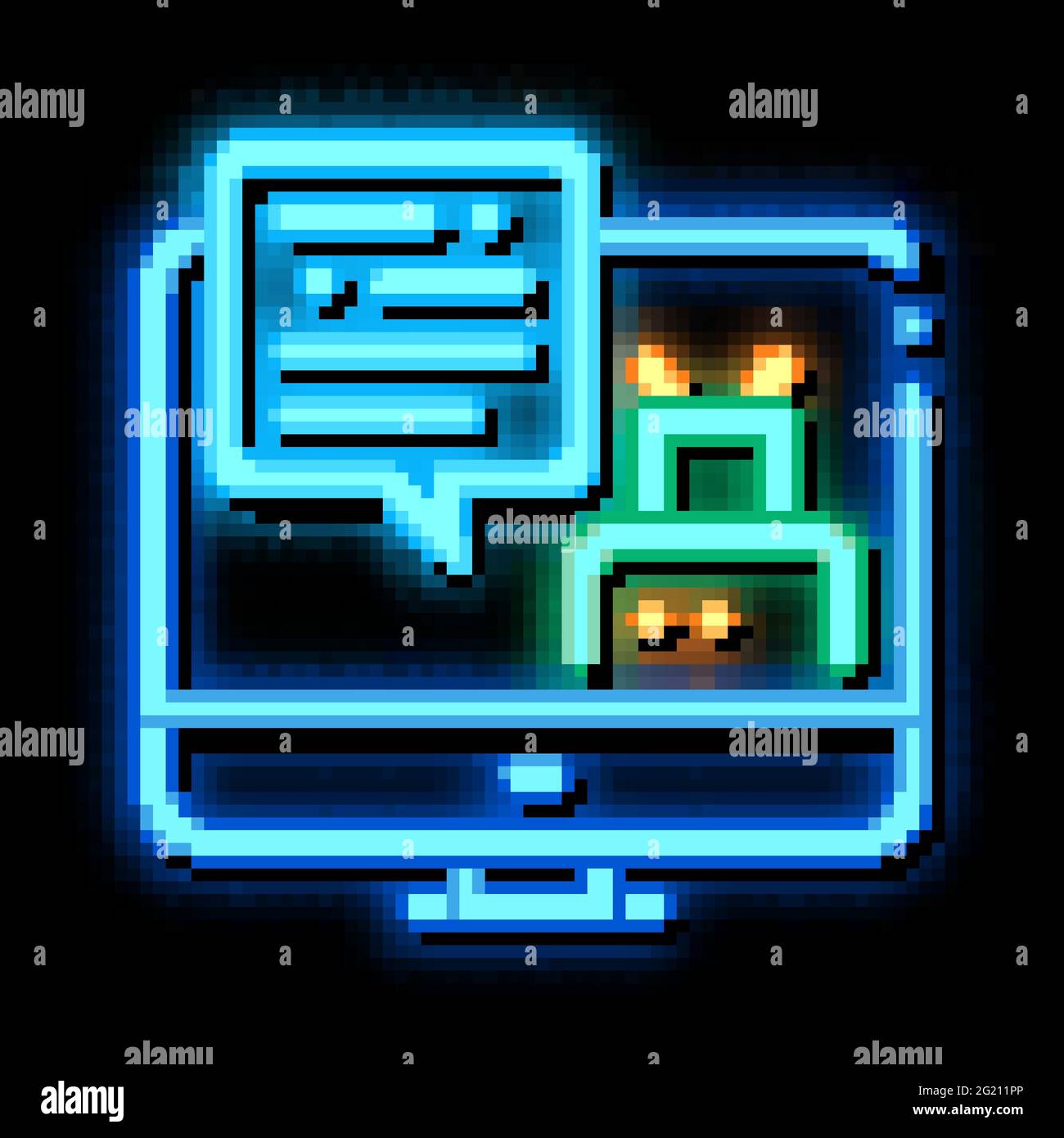 personal information robotic process neon glow icon illustration Stock ...