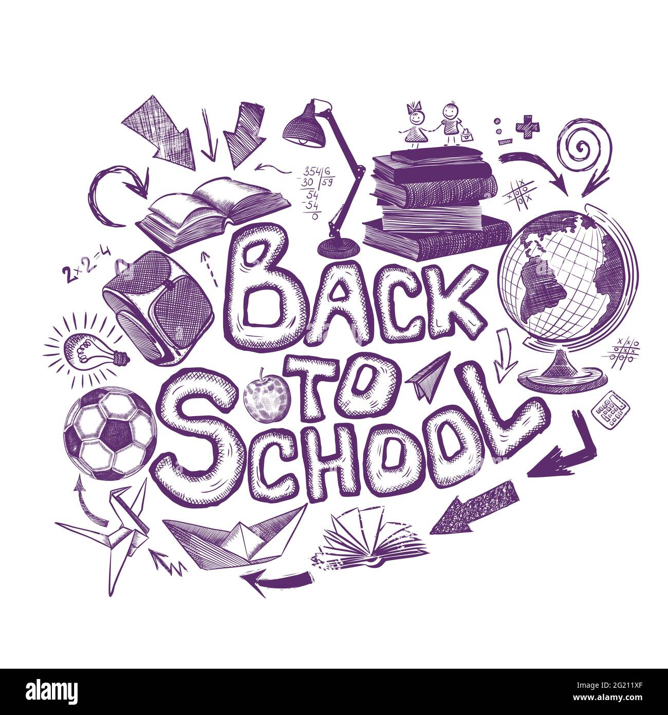 Back to school pen drawing. Vector illustration Stock Vector Image ...