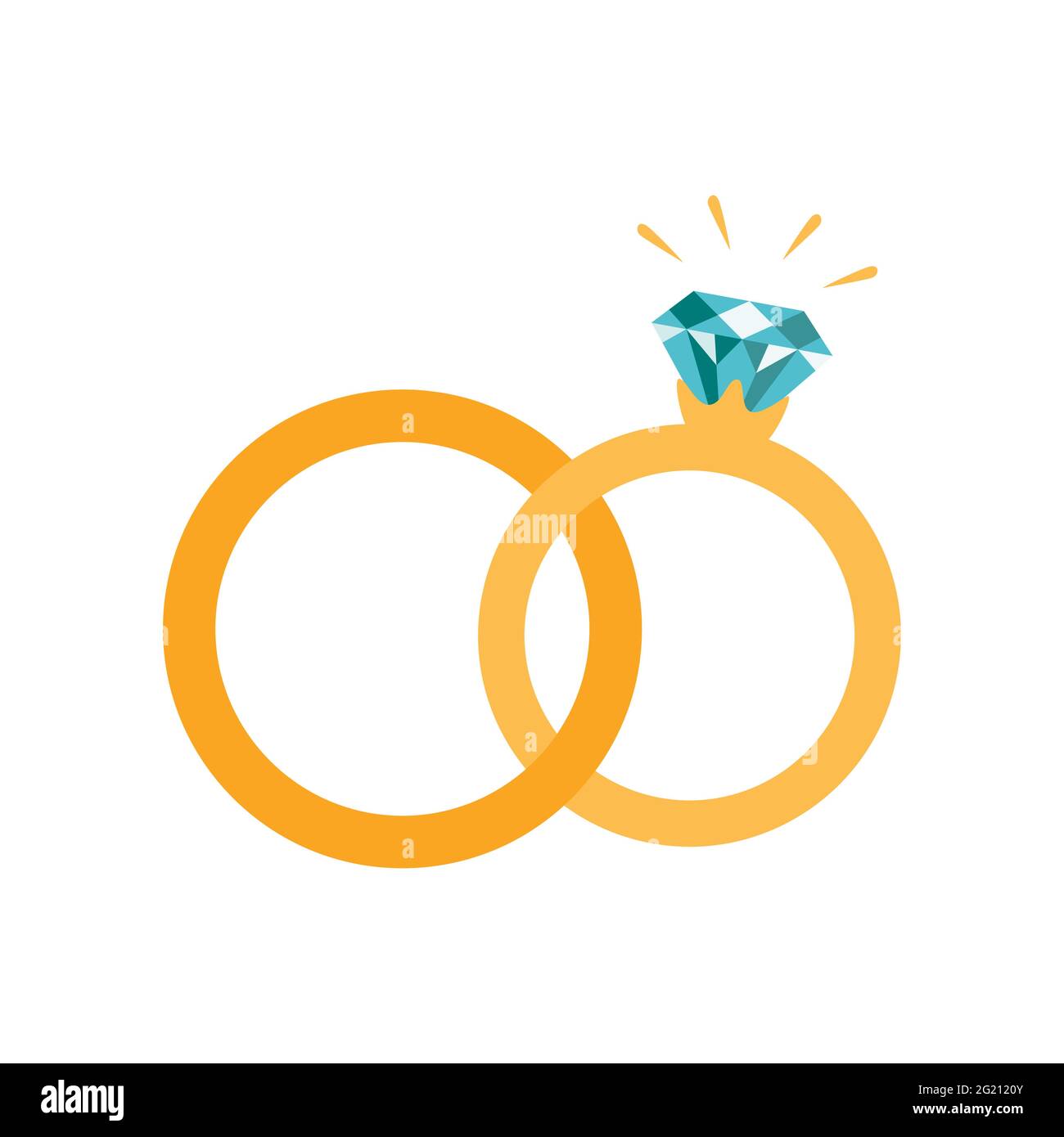 Wedding rings icon. Vector illustration isolated on white background ...