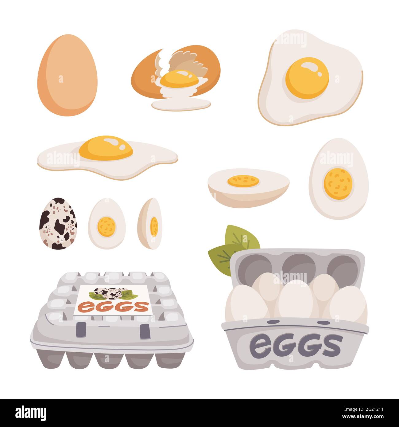 Cracked eggs cooking Stock Vector Images - Alamy