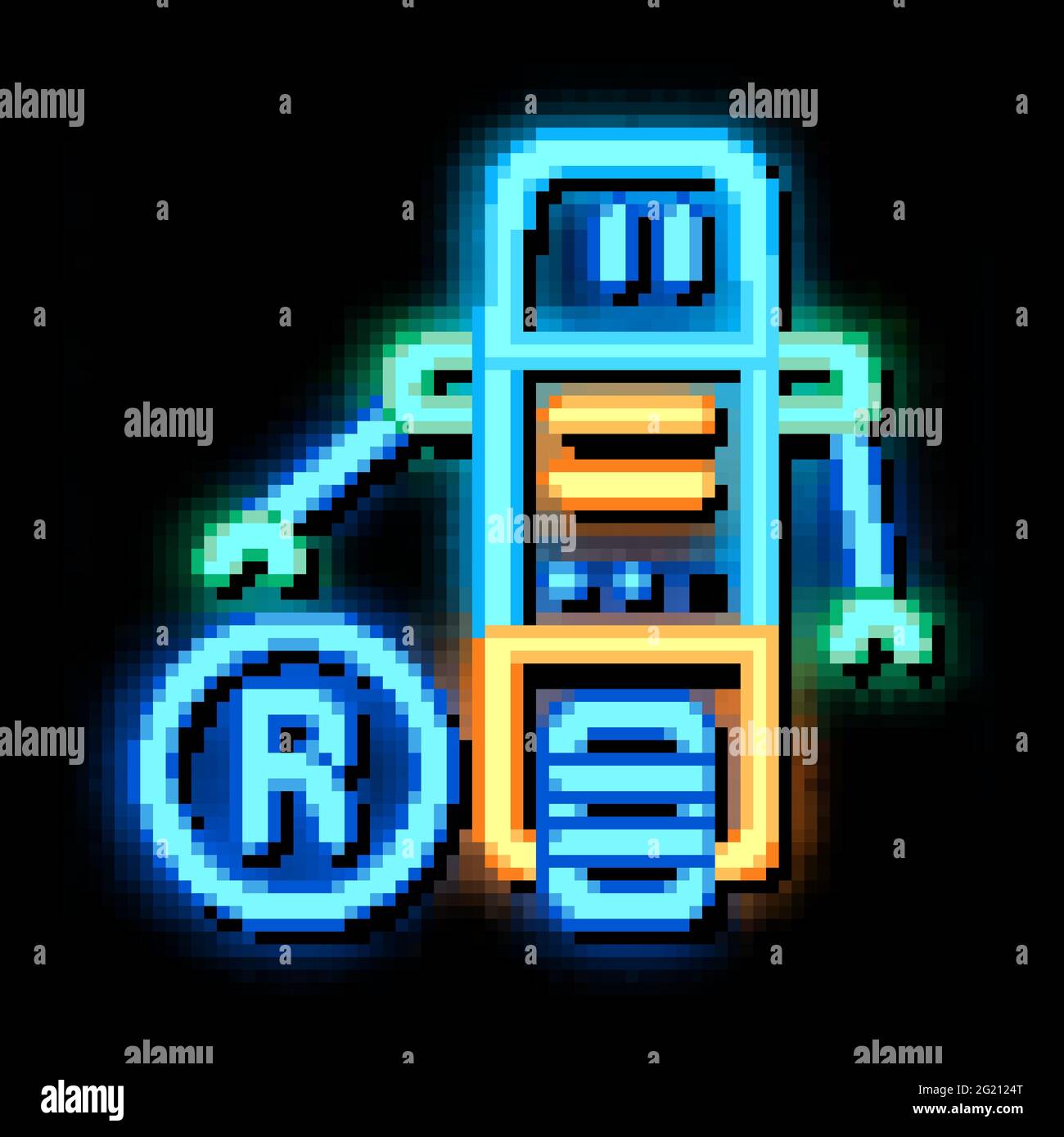moving robot neon glow icon illustration Stock Vector Image & Art - Alamy