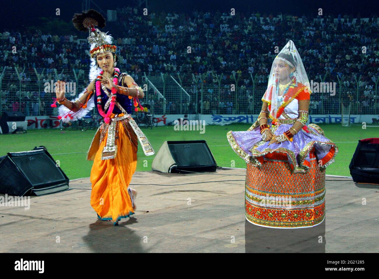 The ethnic ‘Monipuri’ dance, in Sylhet Stadium, in Sylhet, Bangladesh ...