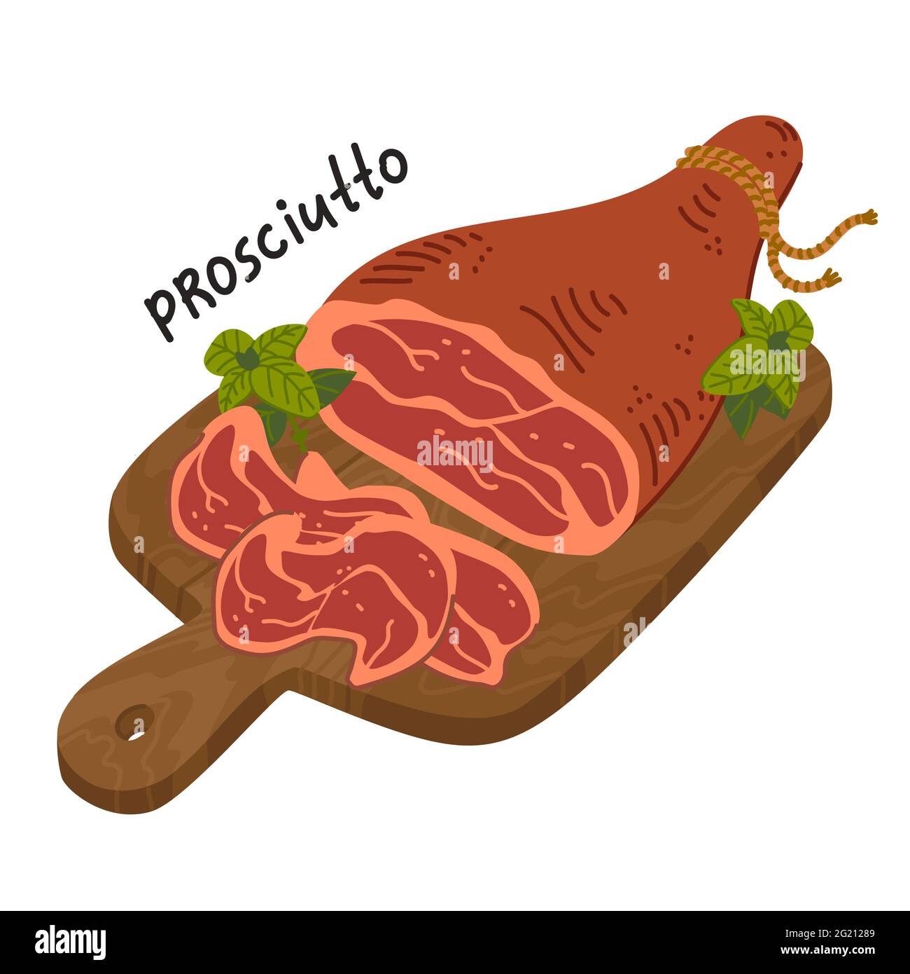 Serrano ham slices Stock Vector Images - Alamy