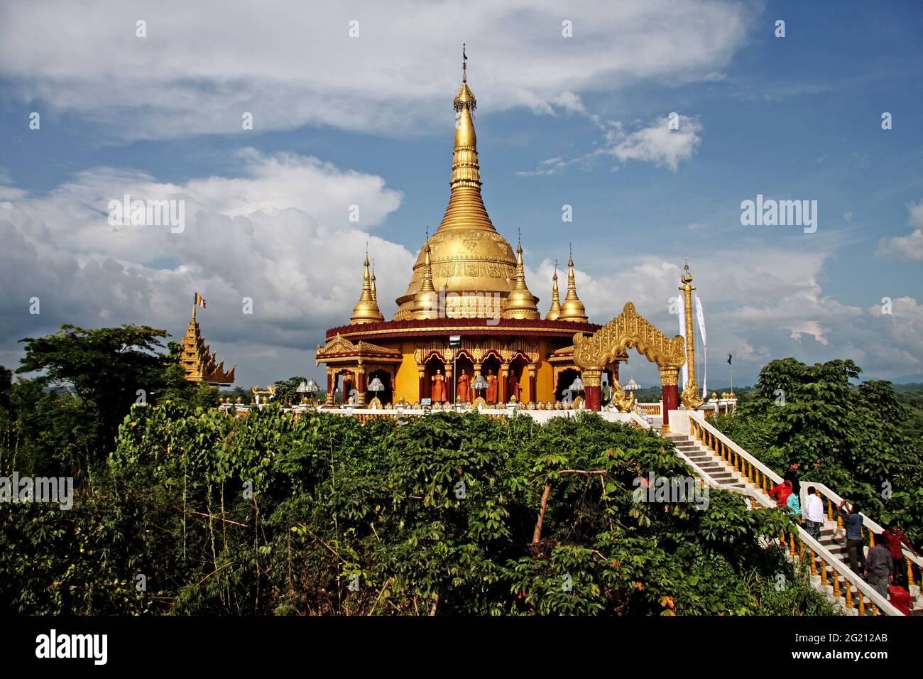 The Swarna Mandir, or Golden Temple, is on top of a hill in Bandarban ...