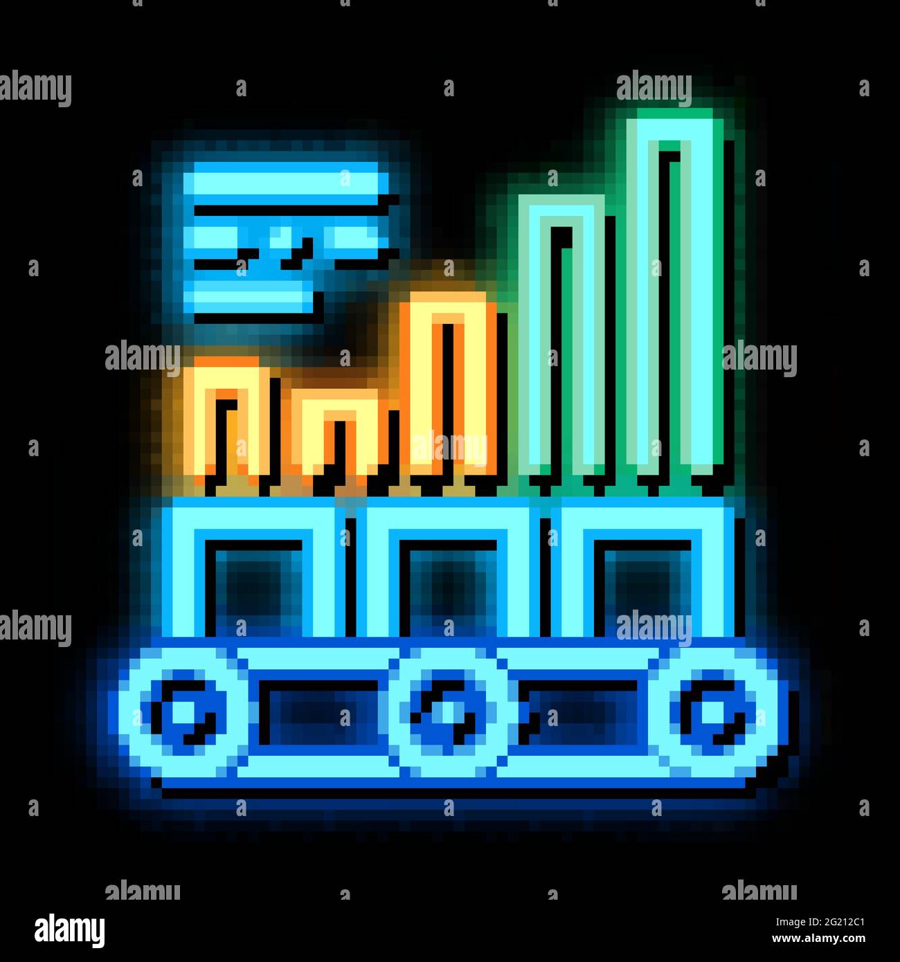 detailed graph statistics neon glow icon illustration Stock Vector ...