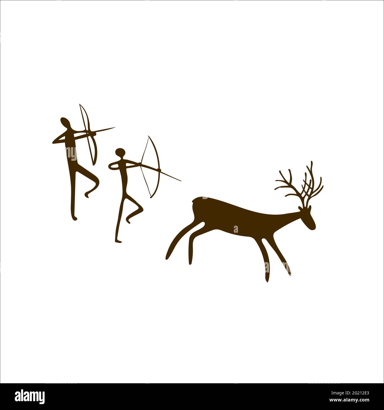 Cave paintings - ancient hand-painted petroglyphs. Various animals and ...