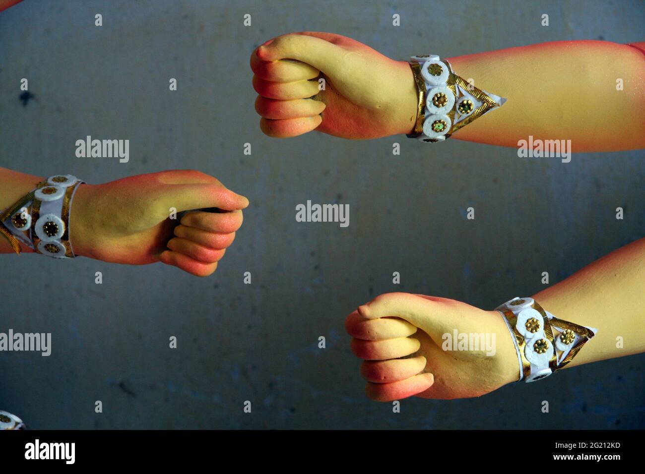 The multiple hands of the Goddess Durga contains the energies of the ...