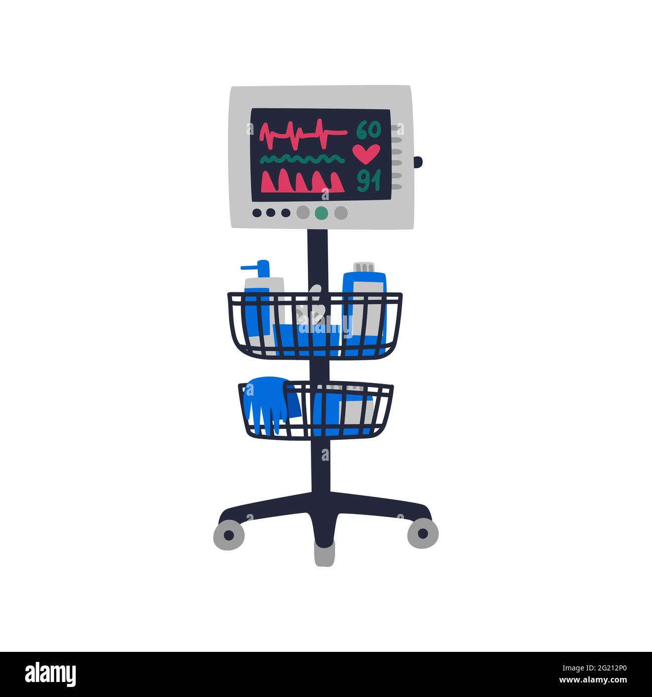 ECG machine. Cardiac monitor displaying heartbeat - Medical equipment ...