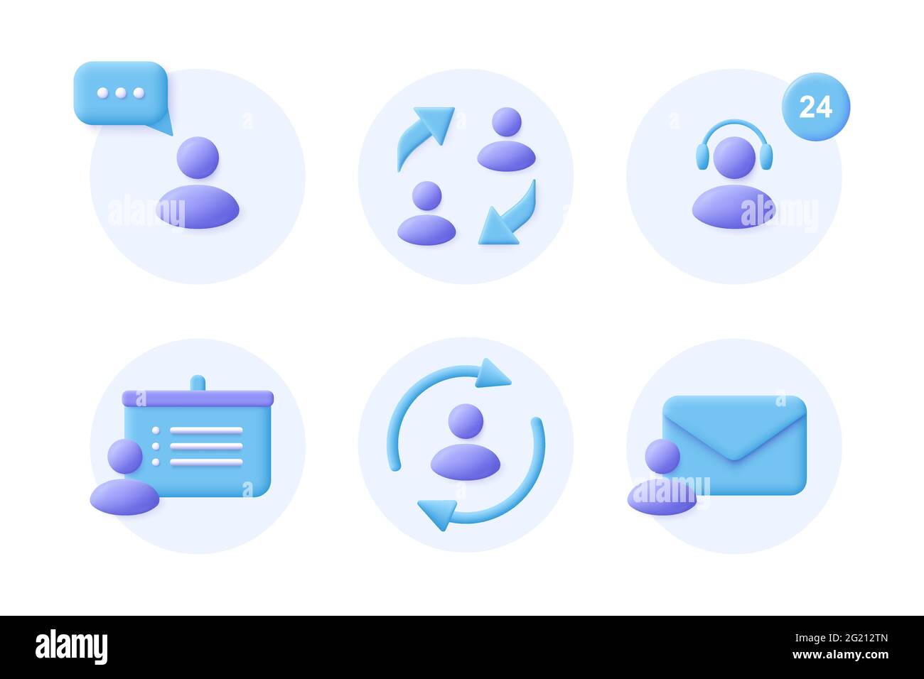 Business Communication 3d realistic icon set. Corporate signs. Vector ...