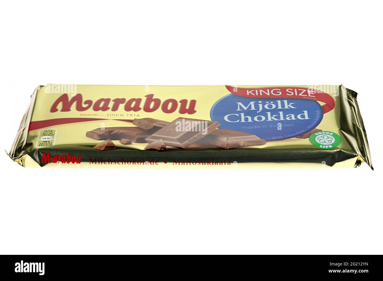 Marabou milk chocolate isolated on white background Stock Photo - Alamy