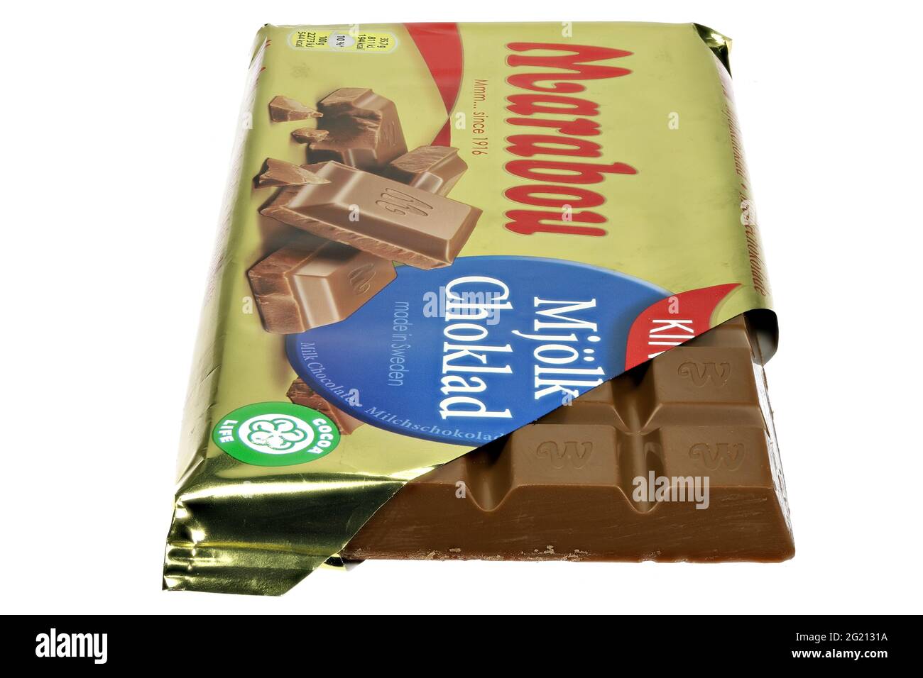 Marabou milk chocolate isolated on white background Stock Photo - Alamy