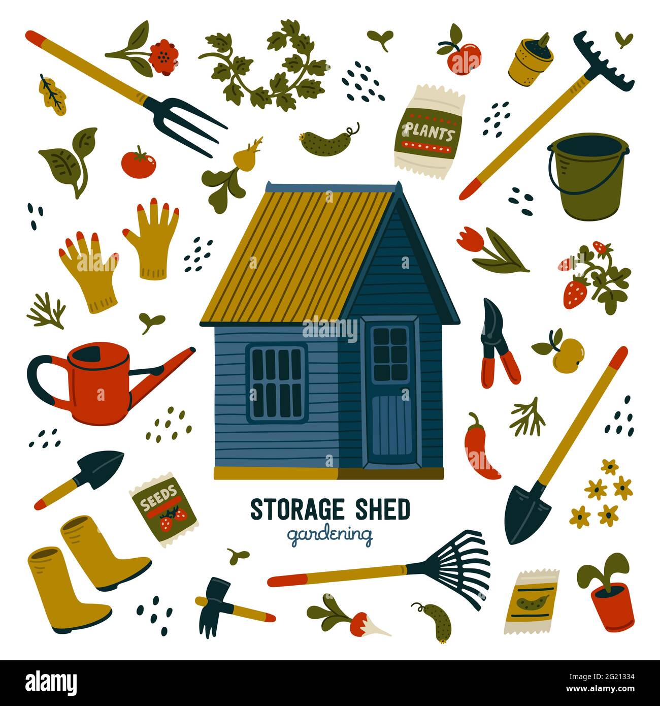Garden shed isolated on Stock Vector Images - Alamy