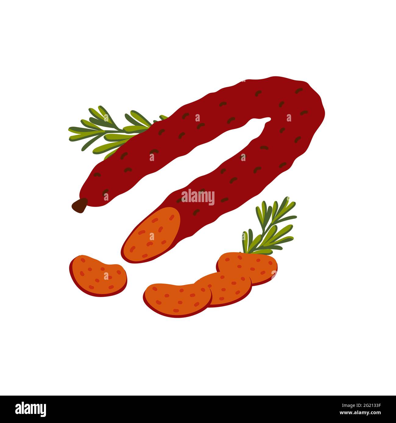 Chorizo sausage. Meat delicatessen on white background. Slices of ...