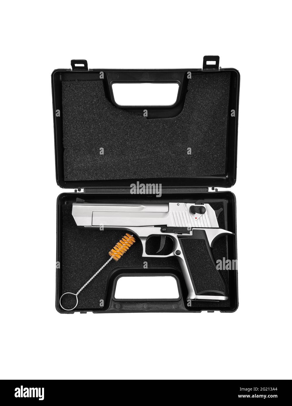 Modern semi-automatic pistol. A short-barreled weapon for self-defense ...