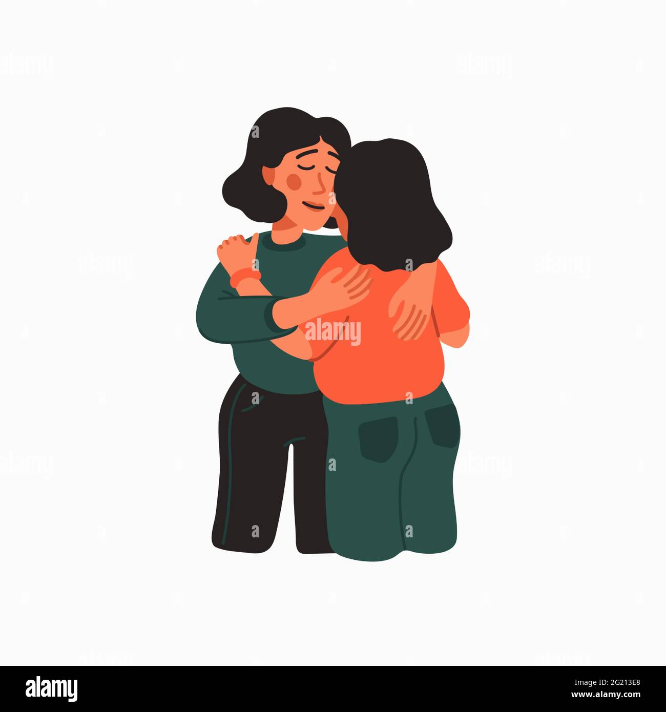 Empathy. Empathy and Compassion concept - young woman hugging a sad ...