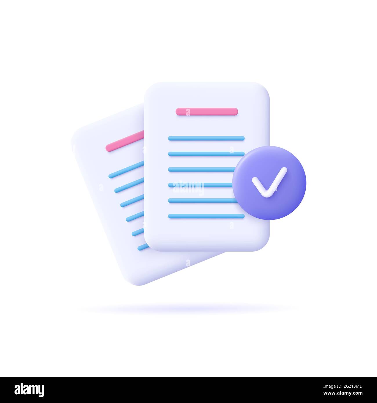 Documents icon. Stack of paper sheets. Confirmed or approved document ...