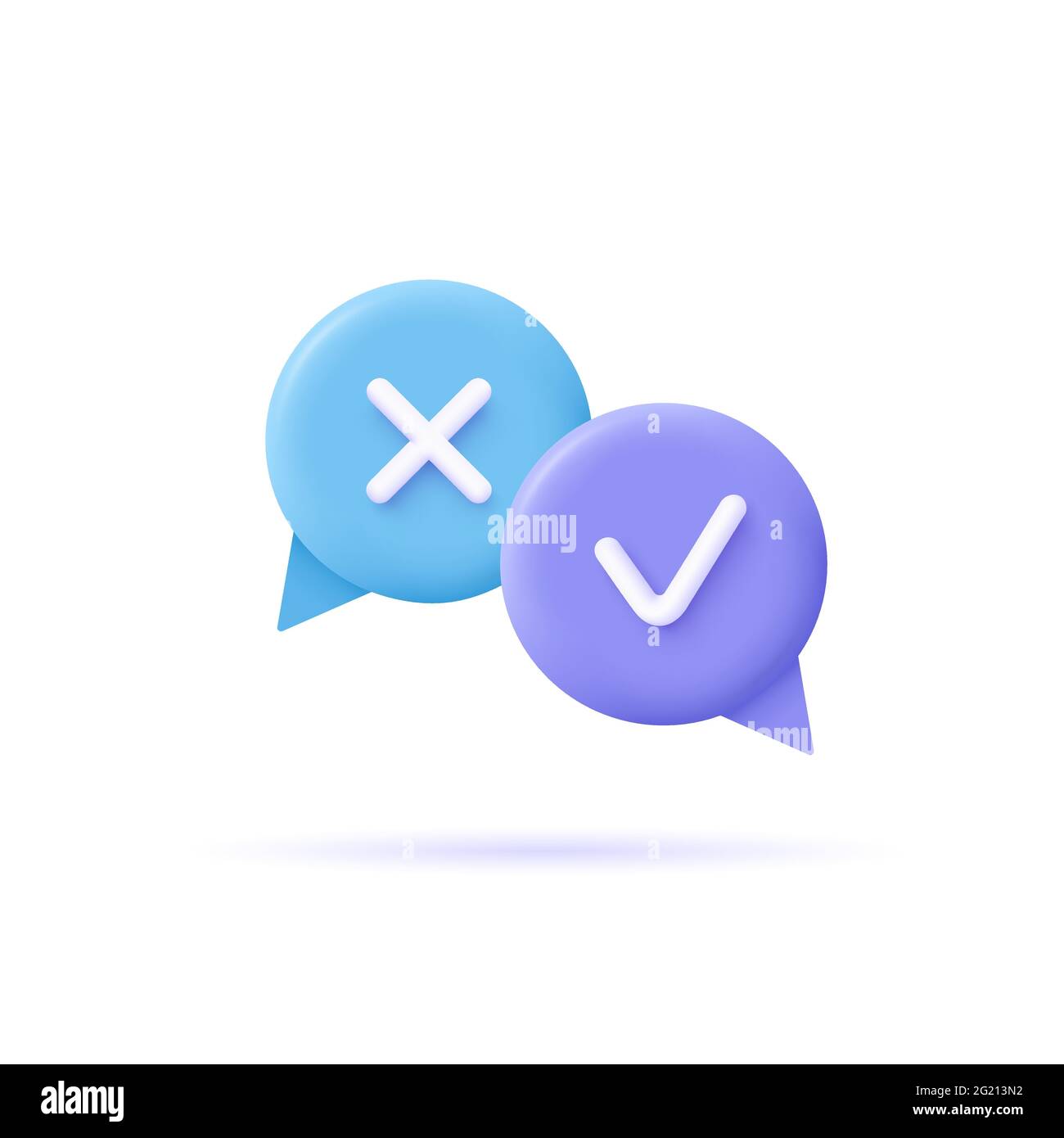 Assignment tasks icon. Speech bubbles with marks. 3d vector ...