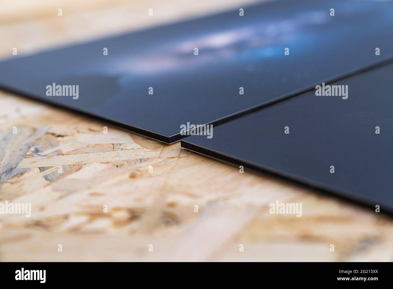 Detail of the thickness of a printed photograph. Image printing with ...