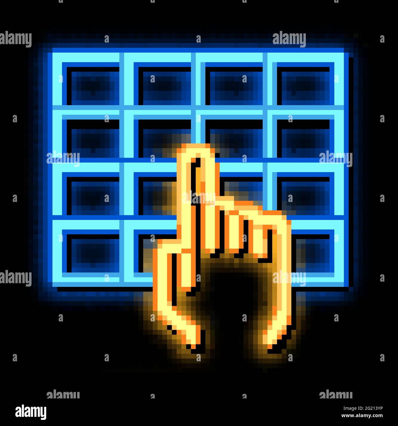 touch panel control neon glow icon illustration Stock Vector Image ...