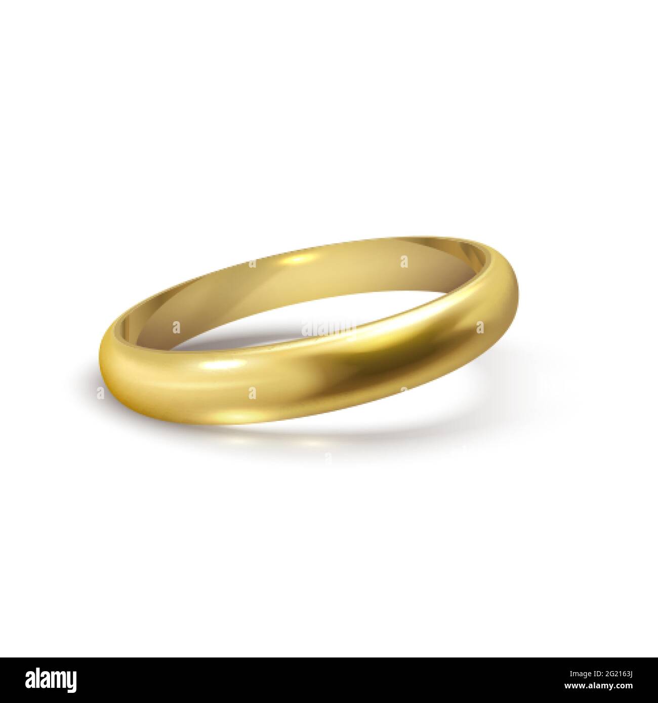 Realistic gold wedding ring isolated on white background symbol of love ...