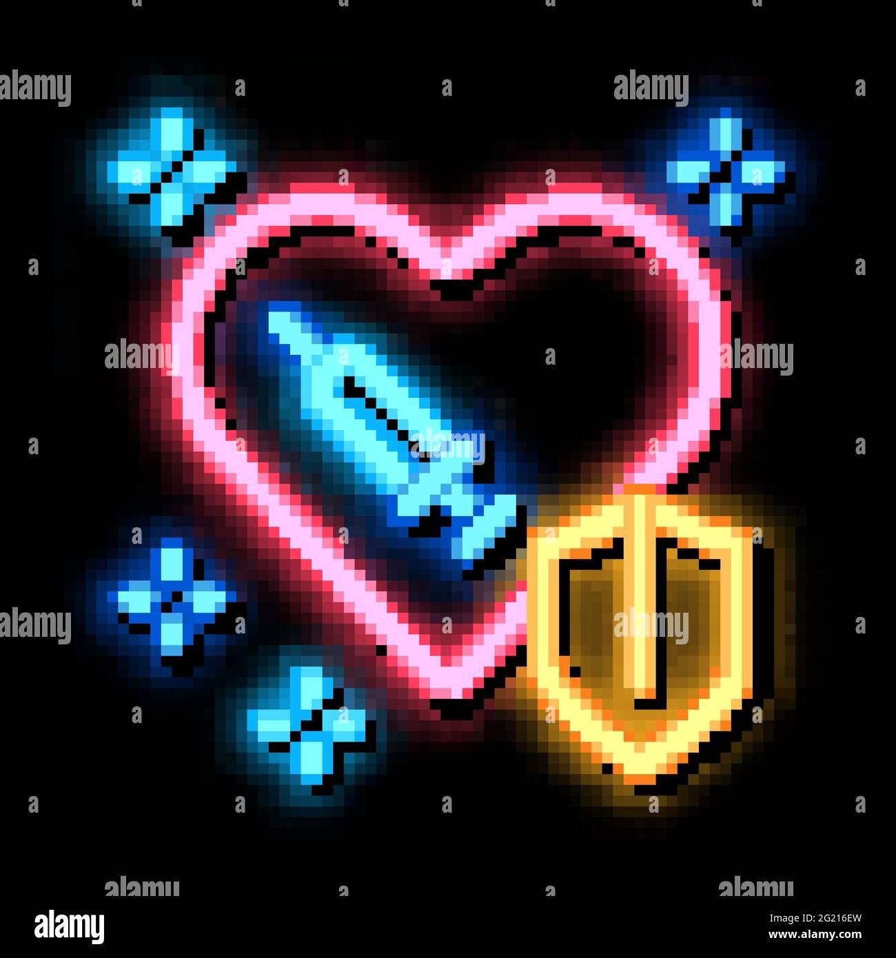 cardiac repair injection neon glow icon illustration Stock Vector Image ...