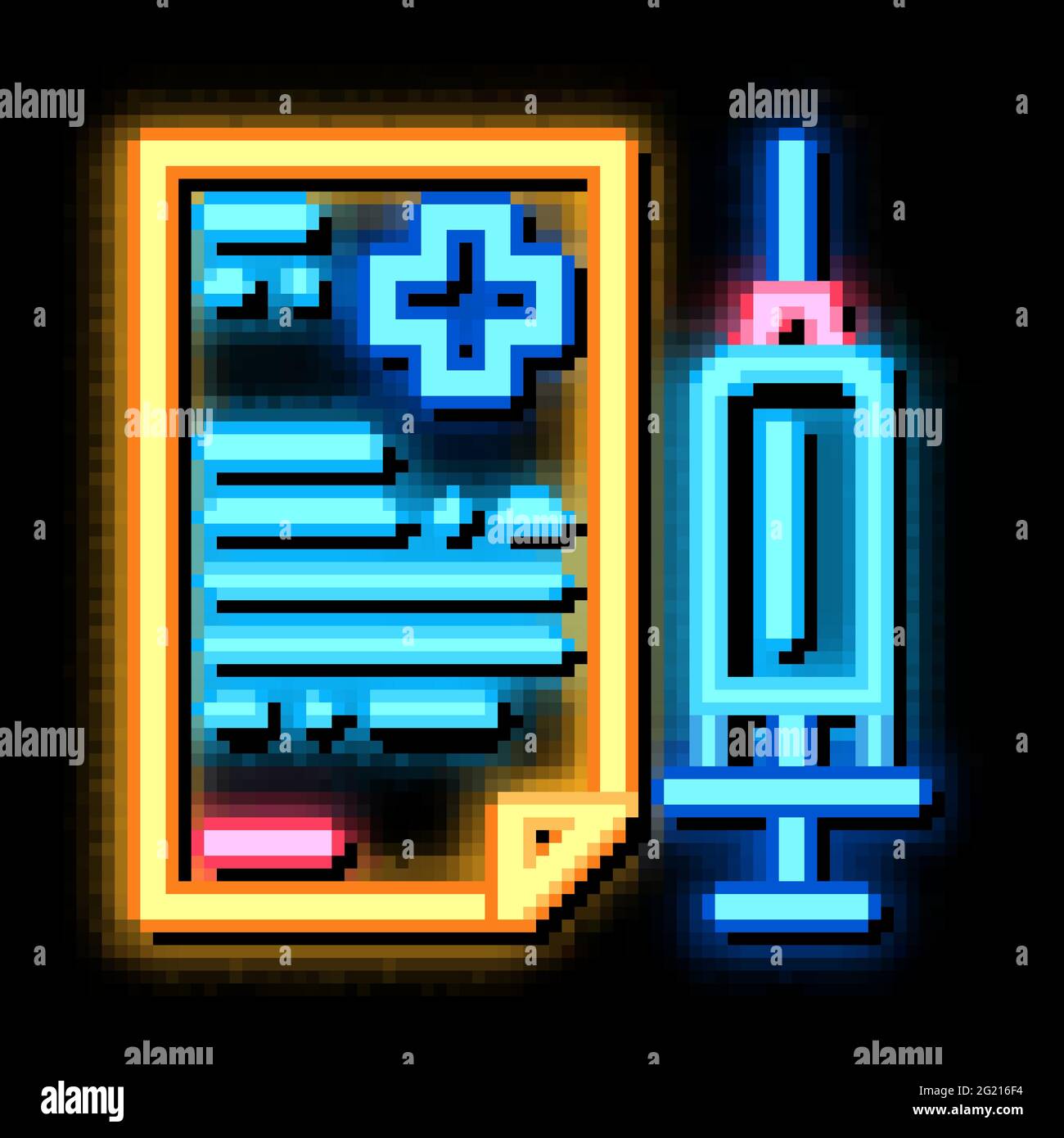 injection medical report neon glow icon illustration Stock Vector Image ...