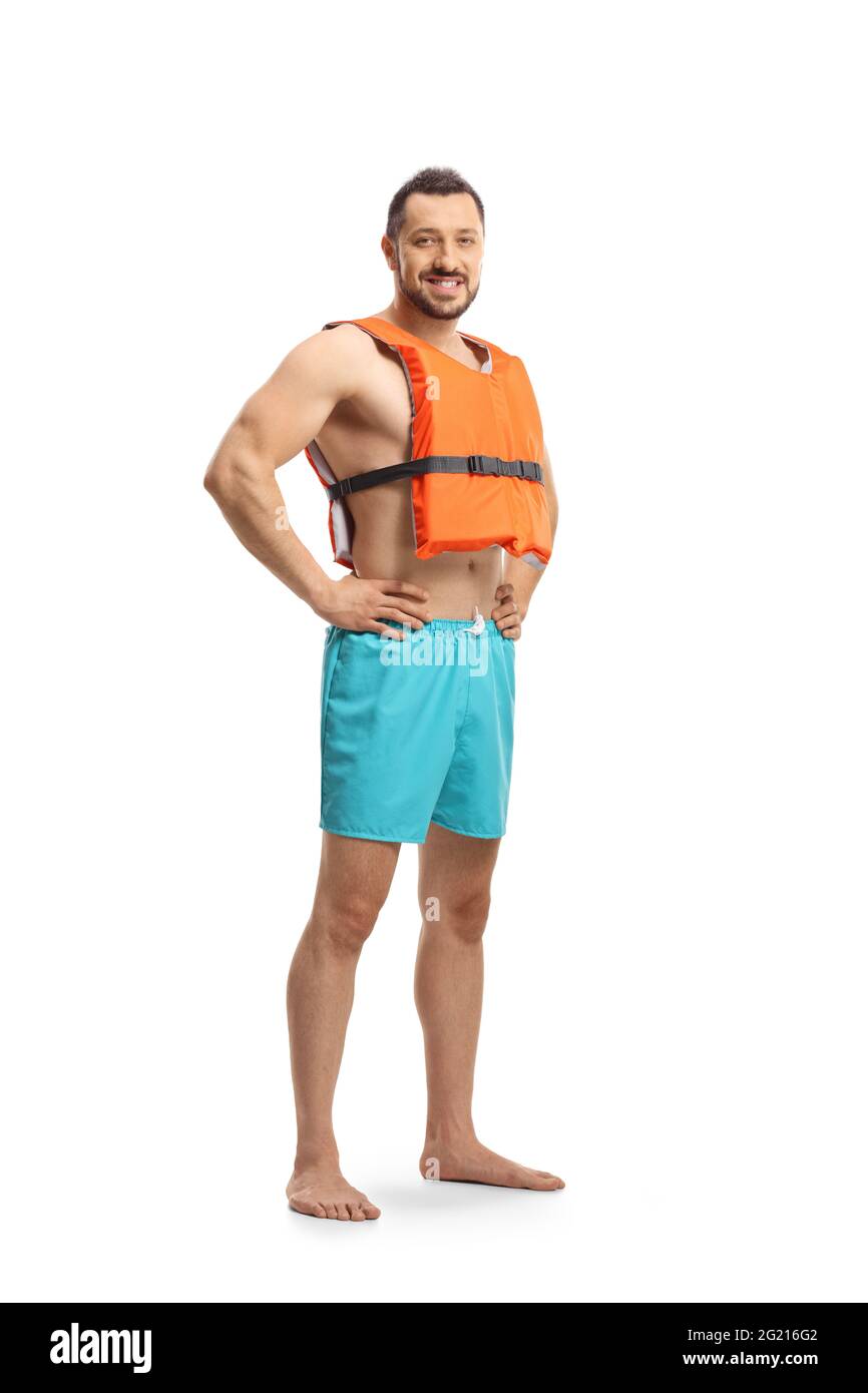 Young man in swimming trunks hi-res stock photography and images - Alamy