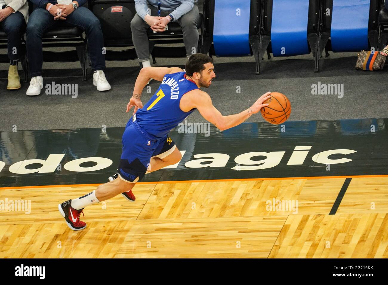 Orlando, Florida, USA, March 23, 2021, Denver Nuggets face the Orlando ...