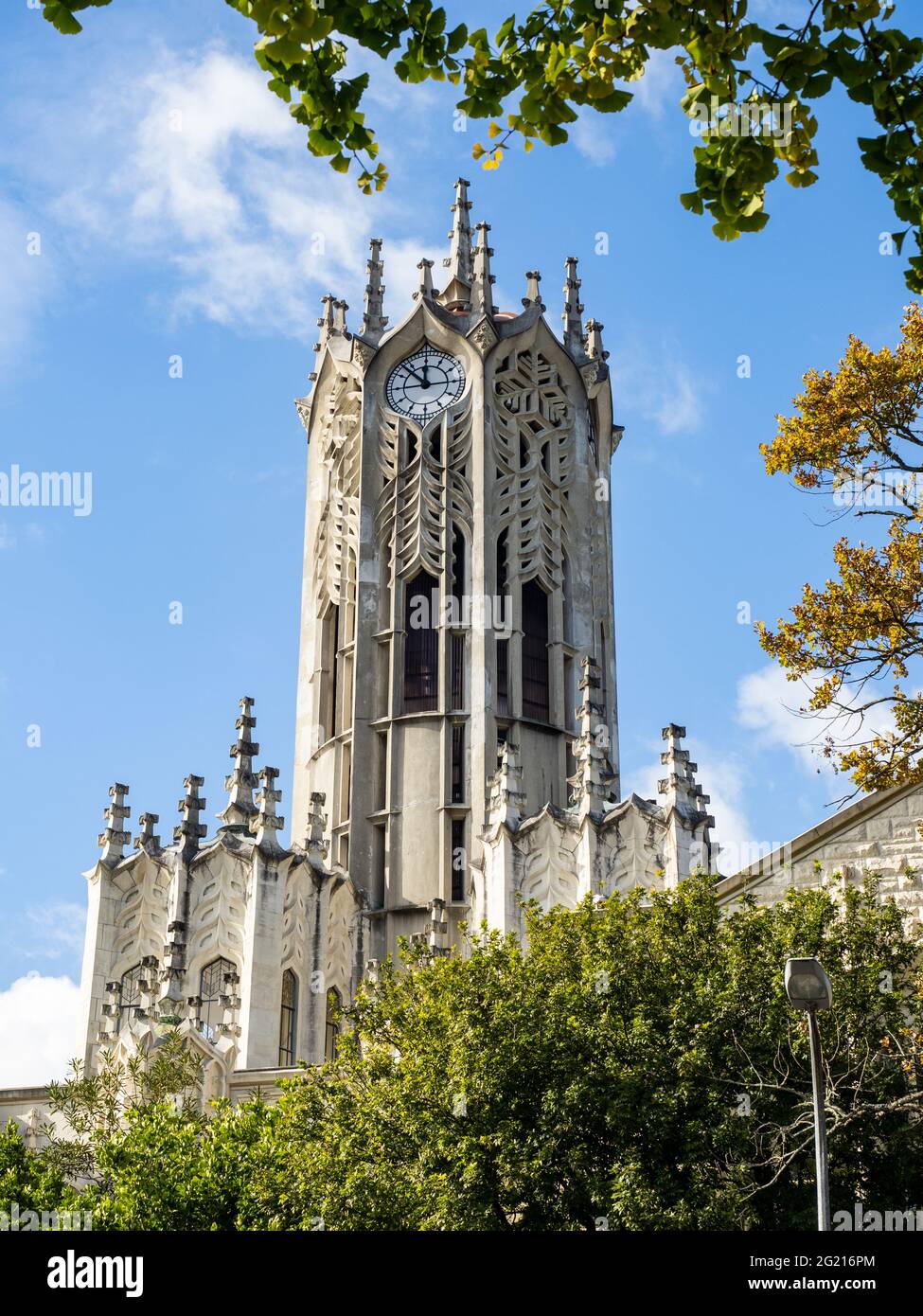 AUCKLAND, NEW ZEALAND - Jun 01, 2021: View of Auckland University Clock ...