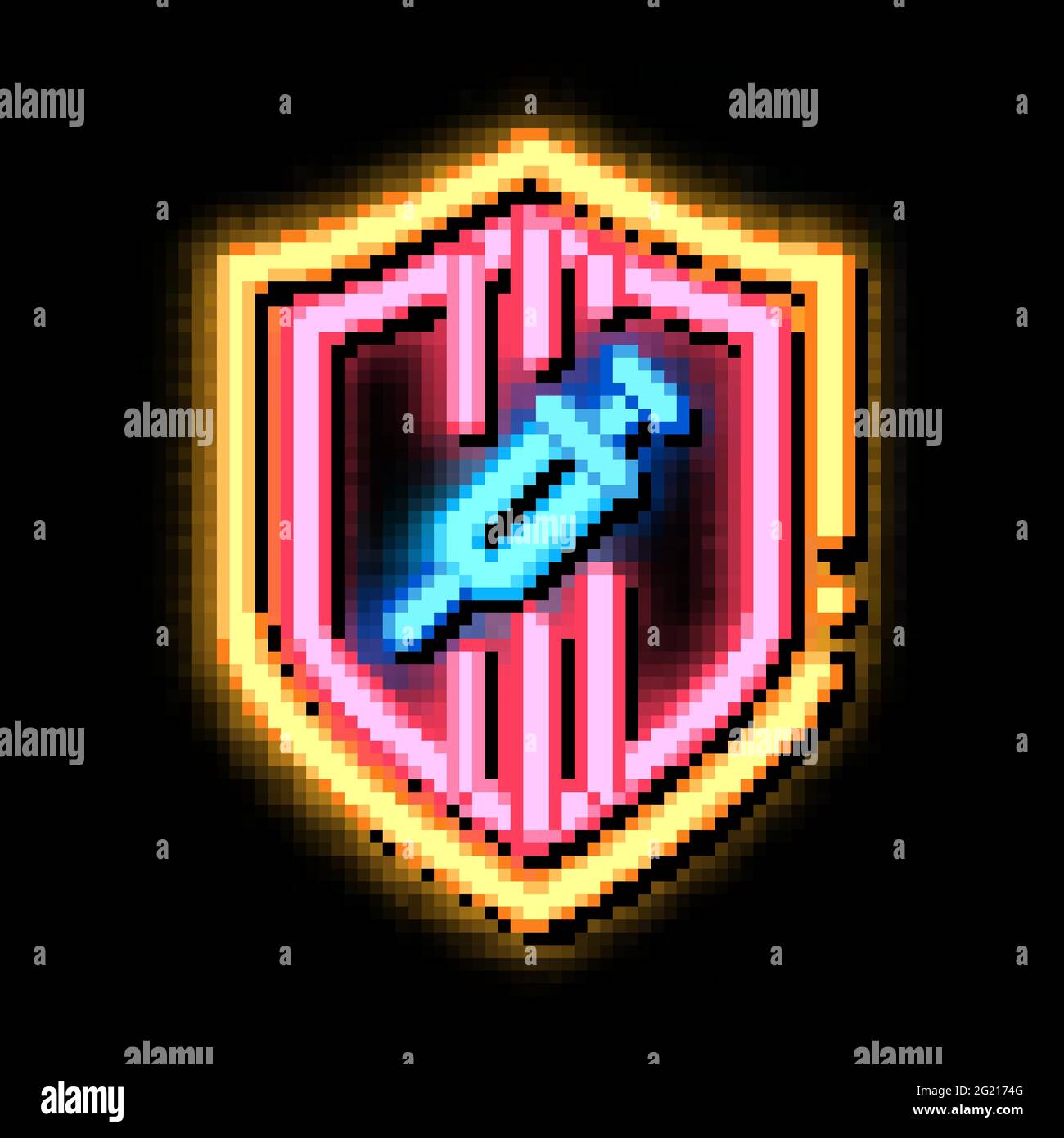 injection protection neon glow icon illustration Stock Vector Image ...