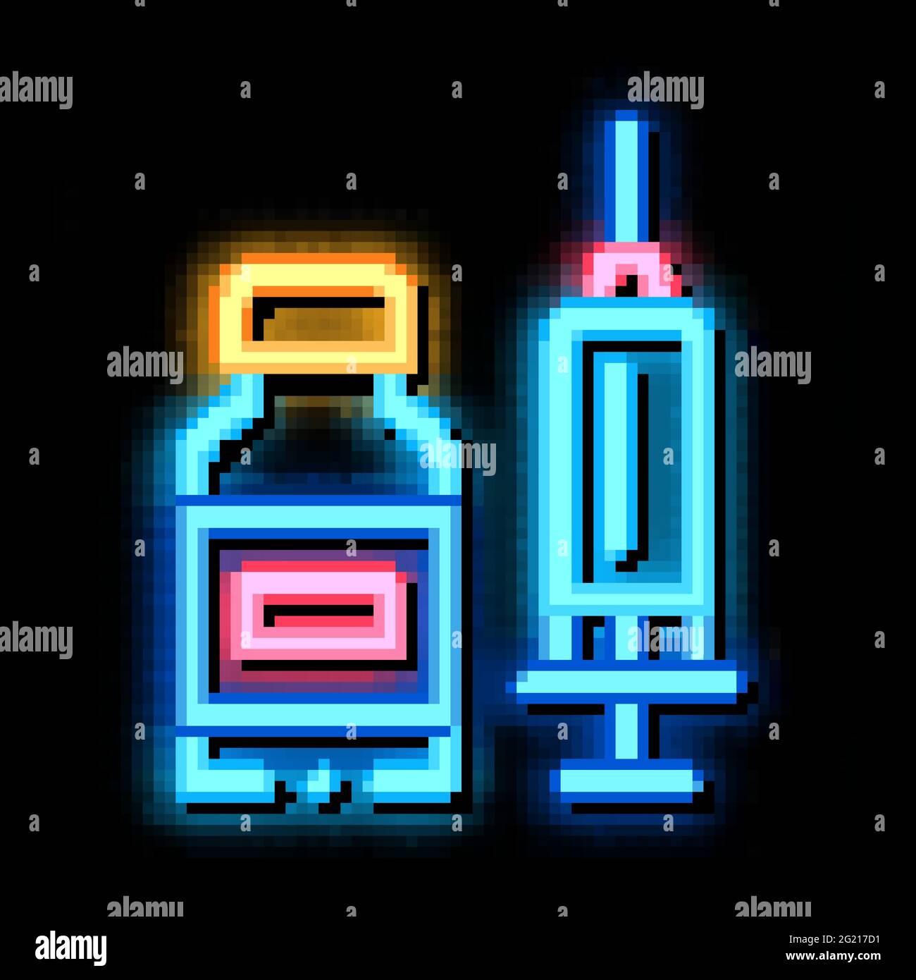 syringe with medicine neon glow icon illustration Stock Vector Image ...