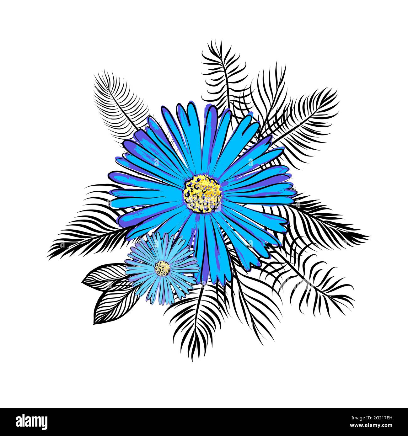 Abstraction of the blue gerbera. Vector illustration Stock Vector Image ...