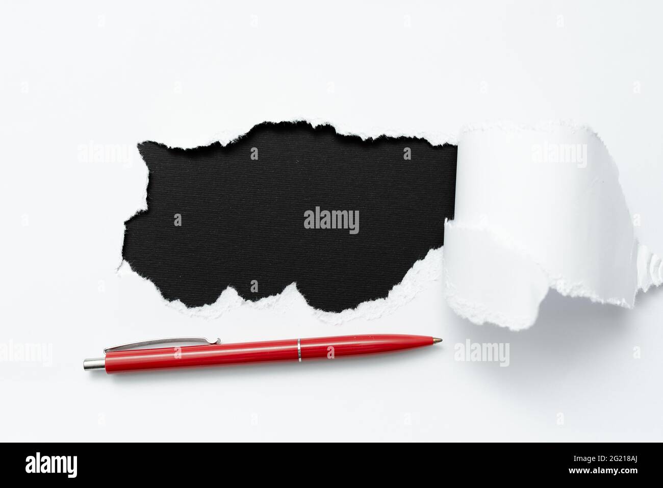 Abstract plain tear paper showing background with pen conspectus flat ...