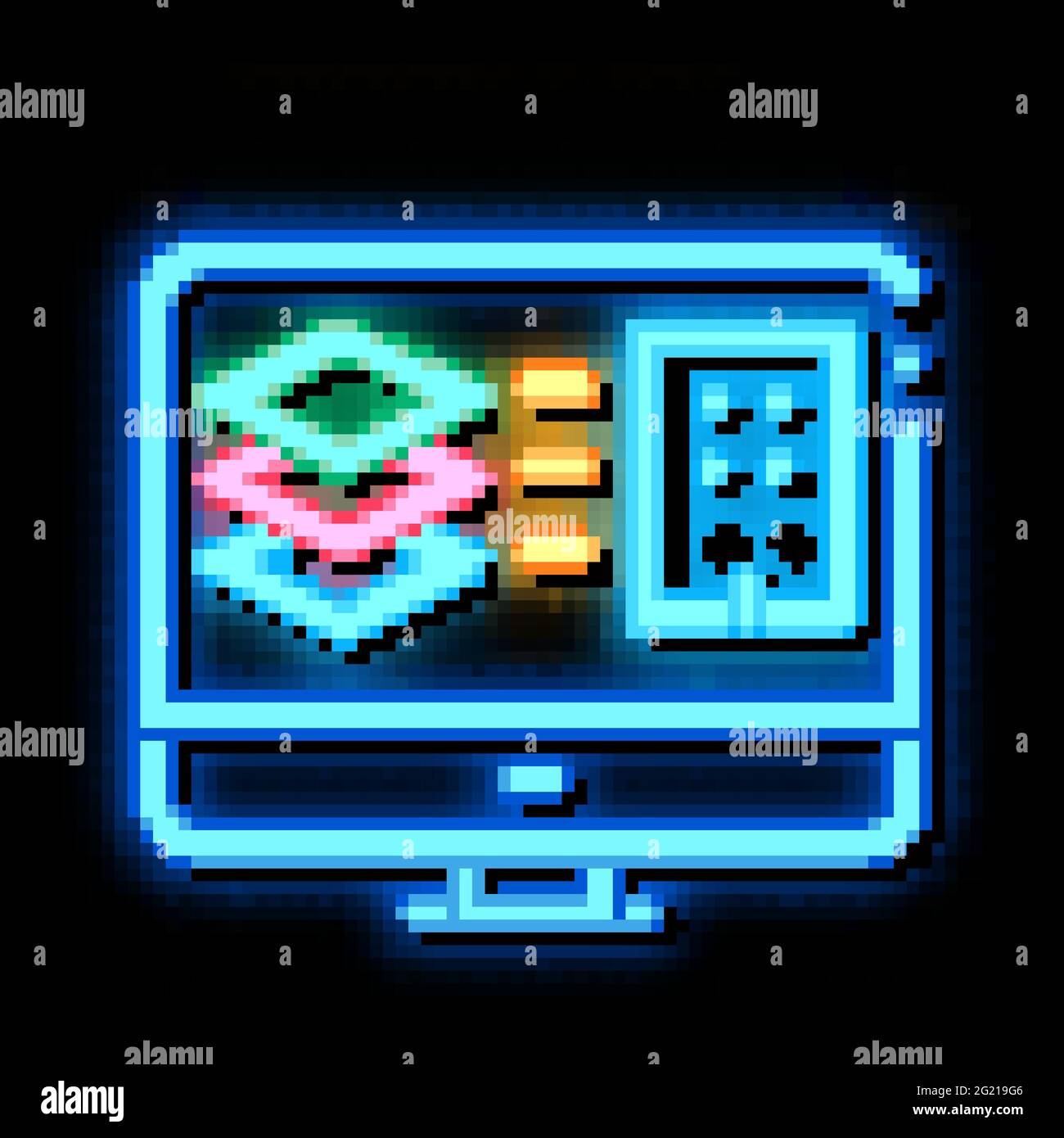 Simulation glowing neon sign Stock Vector Images - Alamy