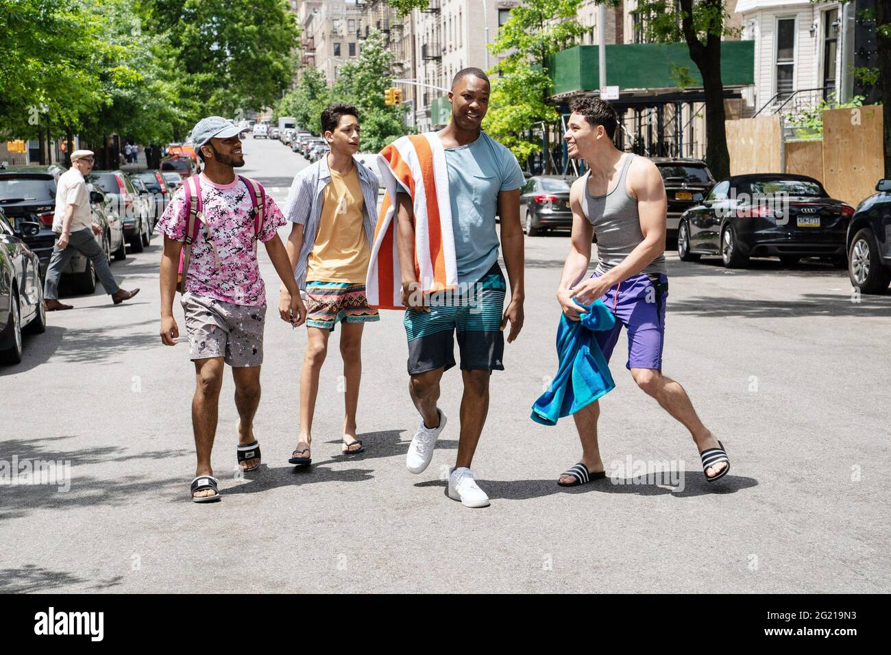 IN THE HEIGHTS, from left: Noah Catala, Gregory Diaz IV, Corey Hawkins ...