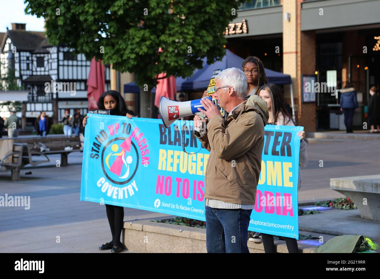 Black Lives Matter protest in front of Lady Godiva statue, Broadgate ...