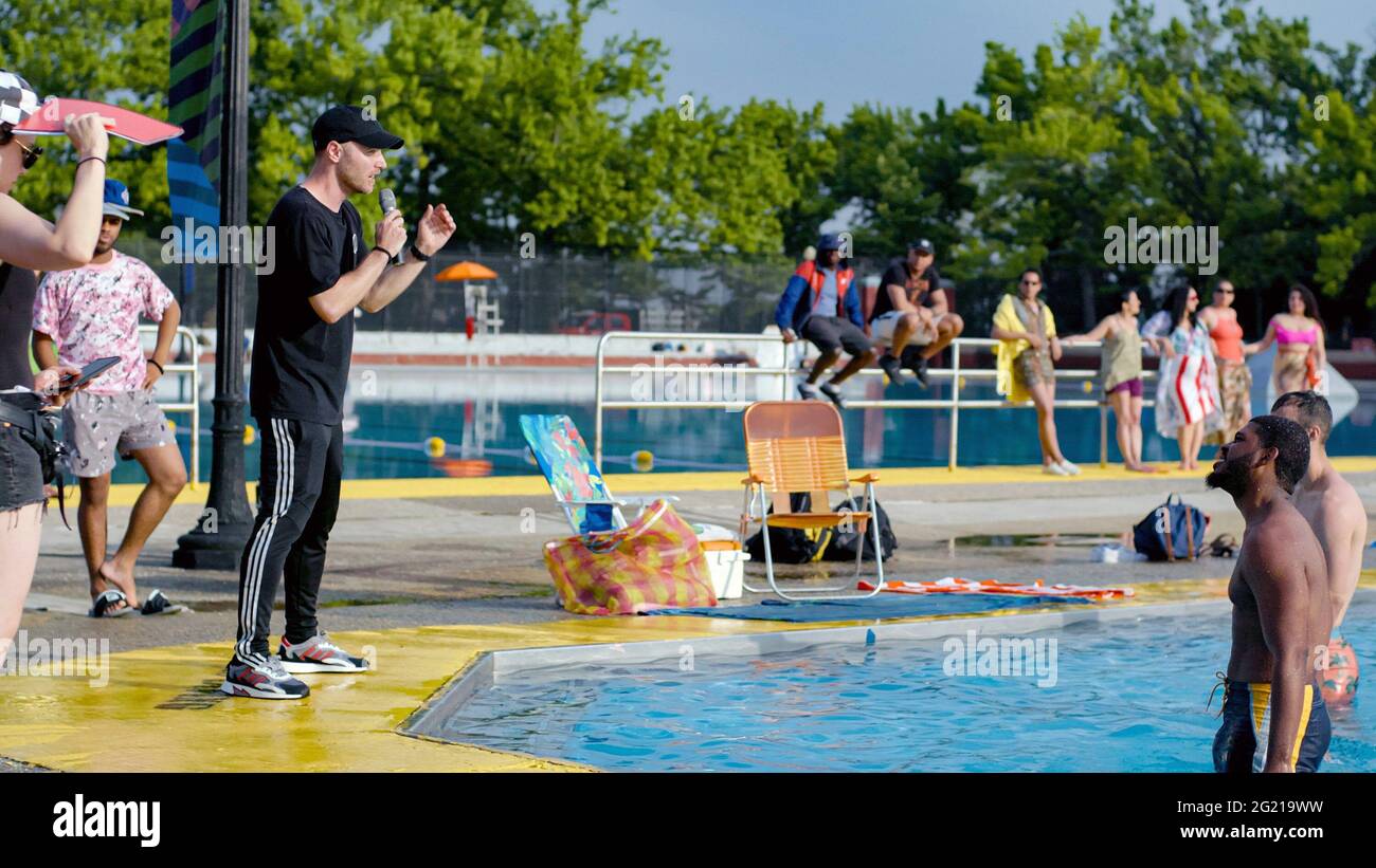 IN THE HEIGHTS, choreographer Christopher Scott (left), on set, 2021 ...