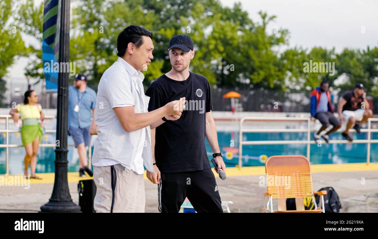IN THE HEIGHTS, from left: director Jon M. Chu, choreographer ...