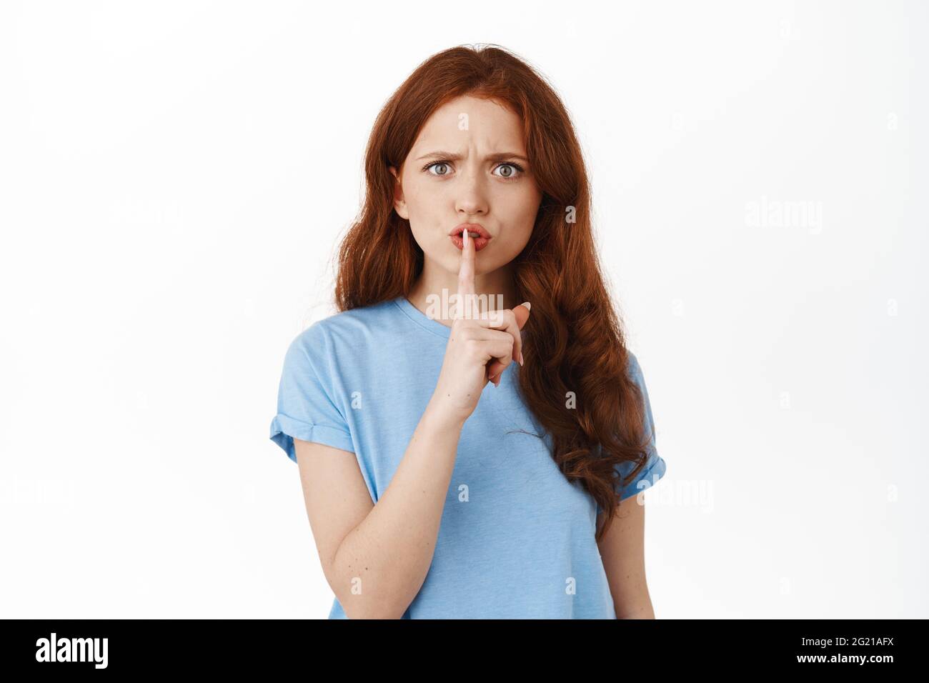 Woman shush hi-res stock photography and images - Alamy