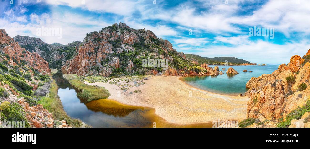 Captivating view of Li Cossi beach on Costa Paradiso resort ...