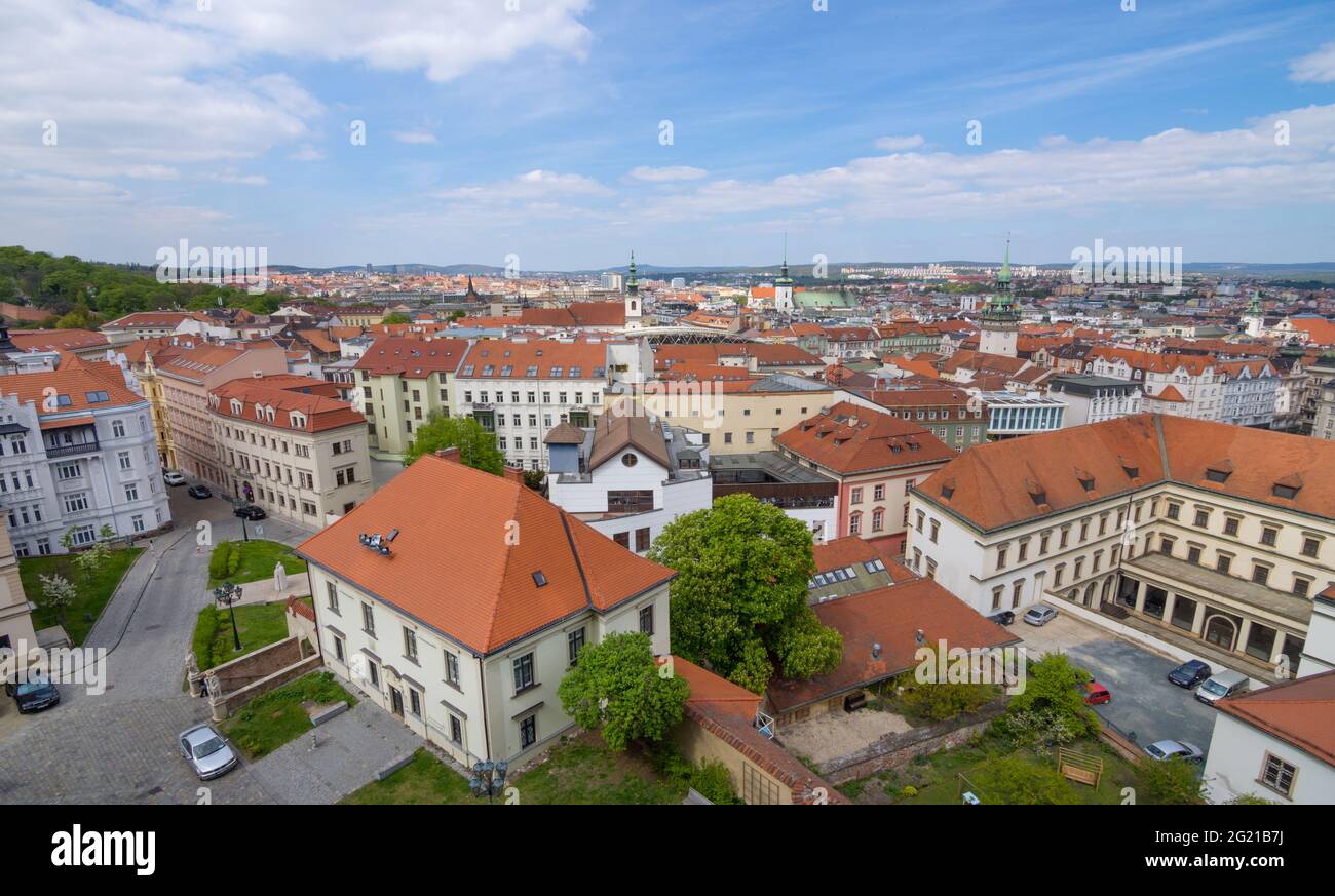 Aerial view, cityscape of Brno, South Moravia, Czech Republic Stock ...