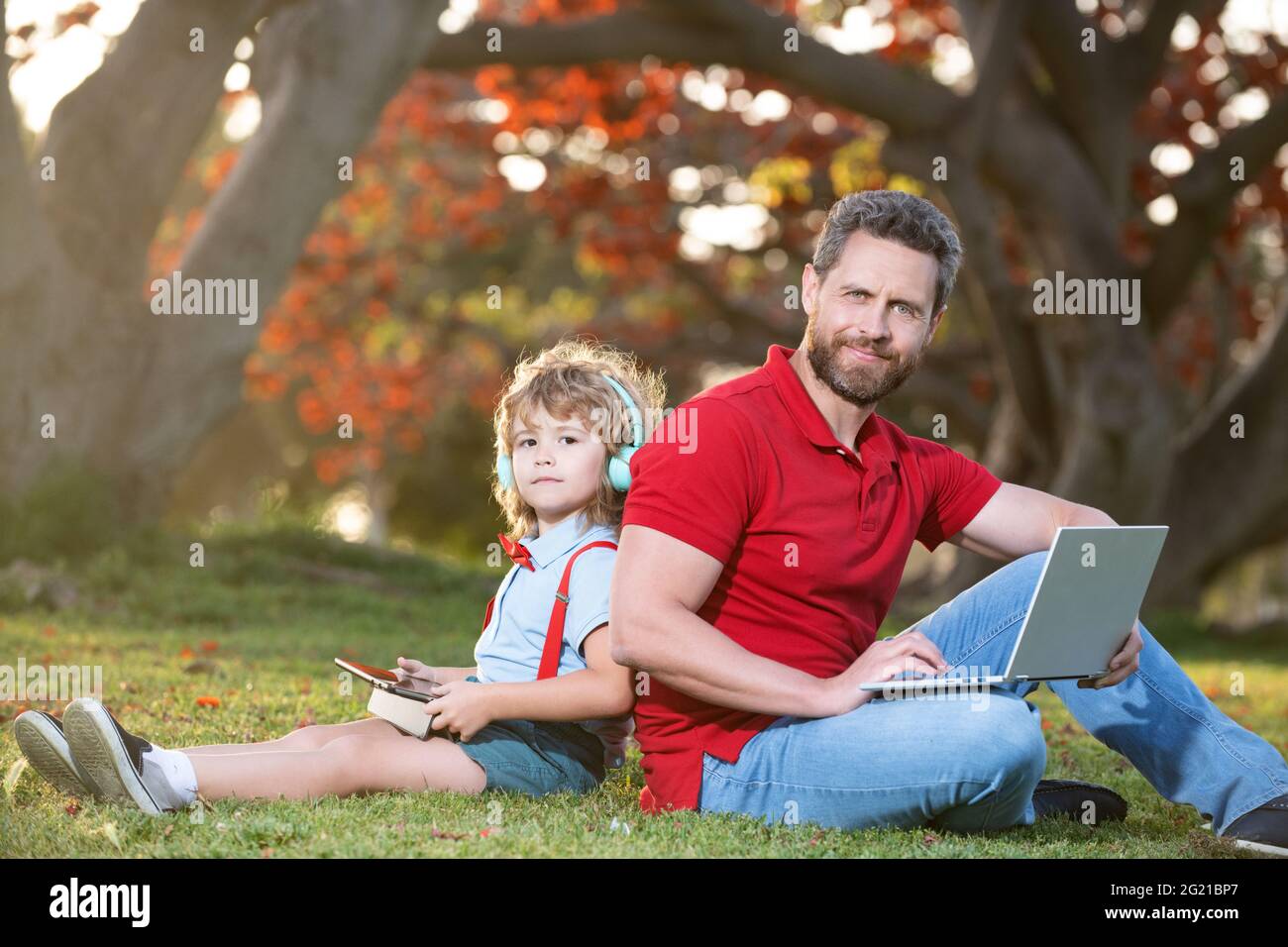 family blog. childhood and parenthood. happy boy listen music in ...