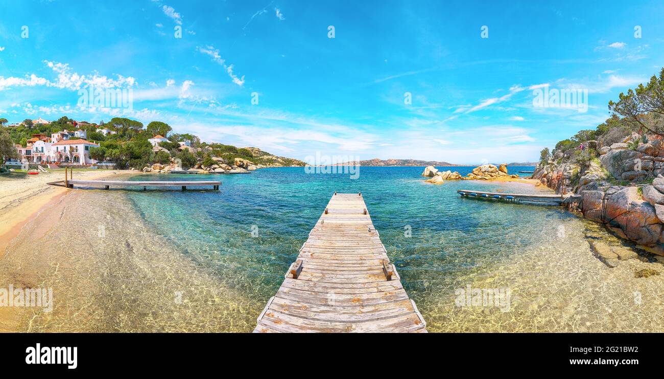 Fantastic view of beach on Porto Rafael resort. Picturesque seascape of ...