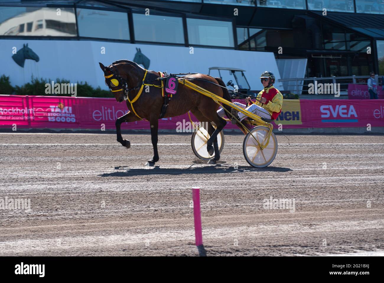 210530 Solvalla - Elitloppet BAHIA QUESNOT with driver Junior Guelpa trotting event at Solvalla ...