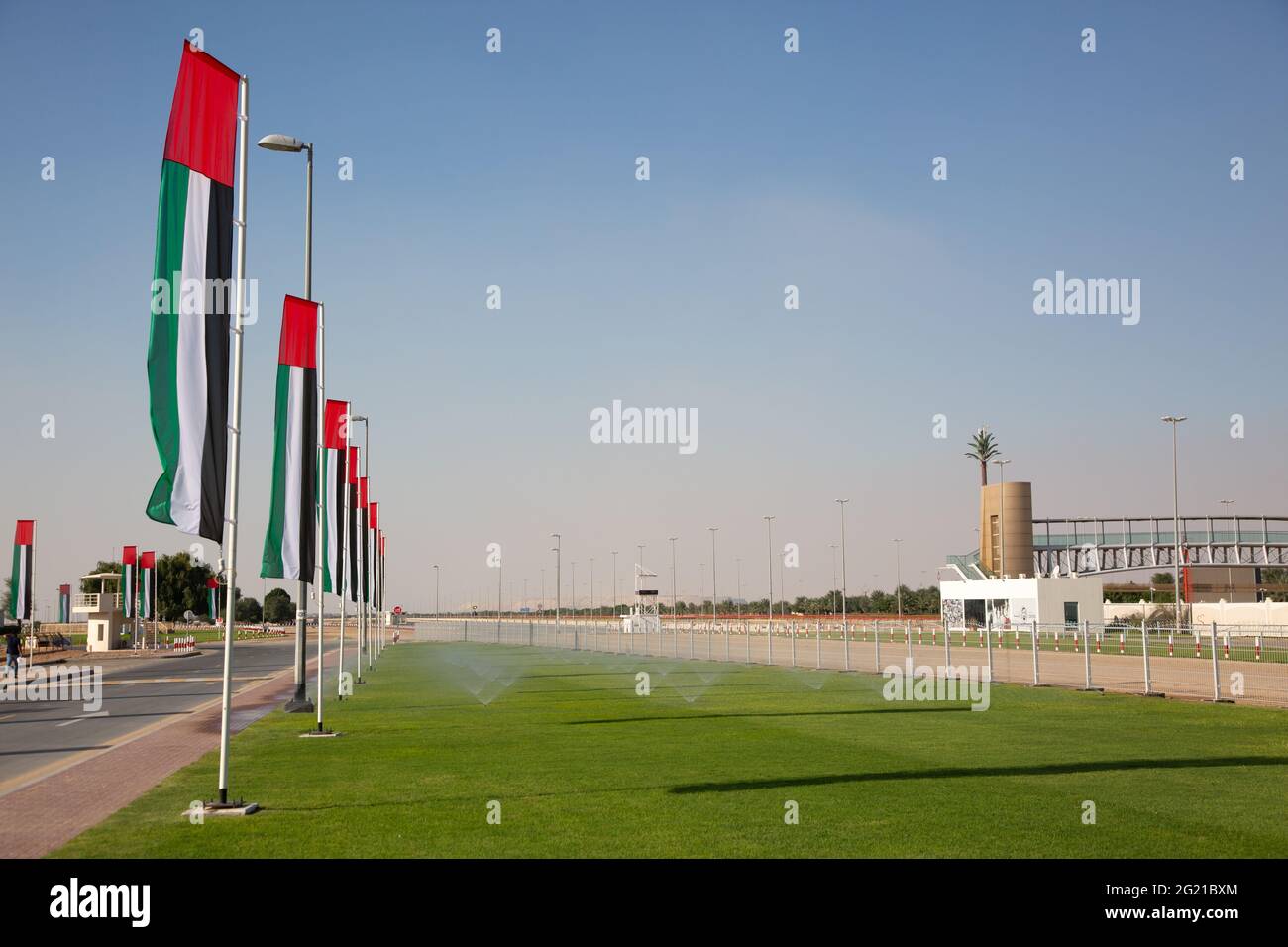 Al Marmoom, Camel Race track, Dubai, UAE Stock Photo - Alamy