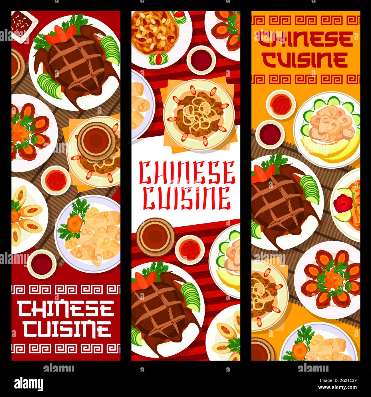 Chinese food banners, Asian cuisine and China restaurant menu covers ...