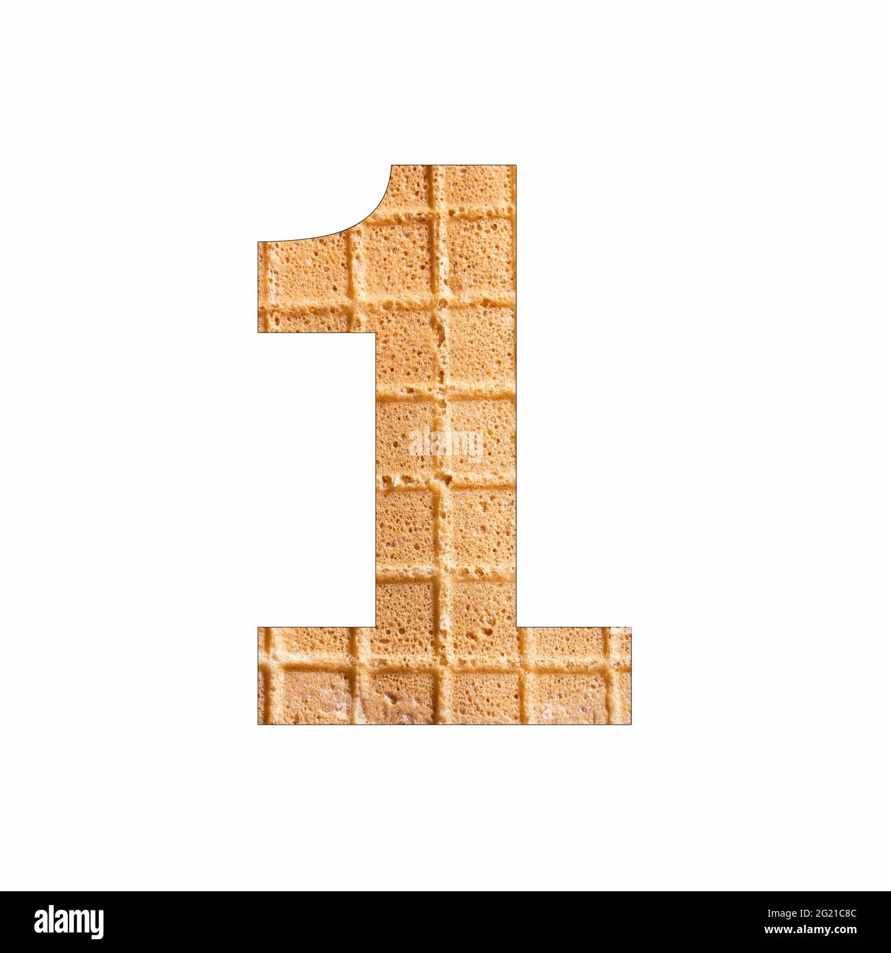 Number digit one - Wafer close-up texture Stock Photo - Alamy